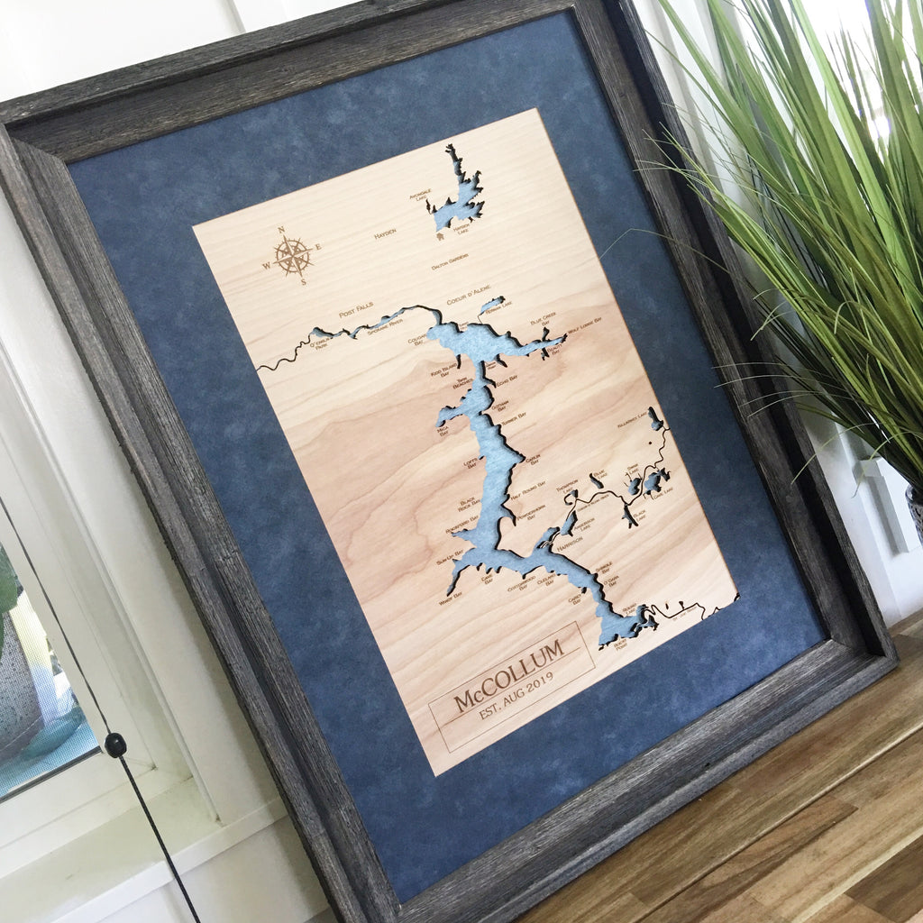 CDA Area Wood Lake Map - Coeur d'Alene, Hayden and Fernan with Chain L ...