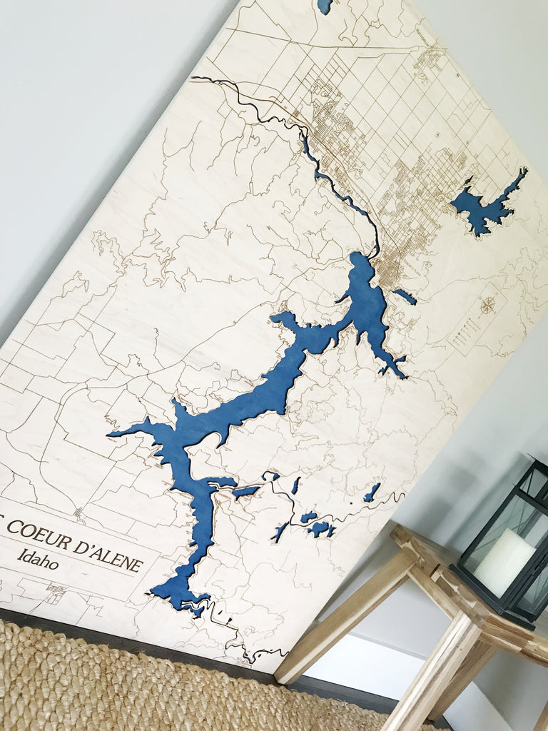 CDA Detailed Road Map of Lake Coeur d'Alene Idaho - CDA Lake – North ...