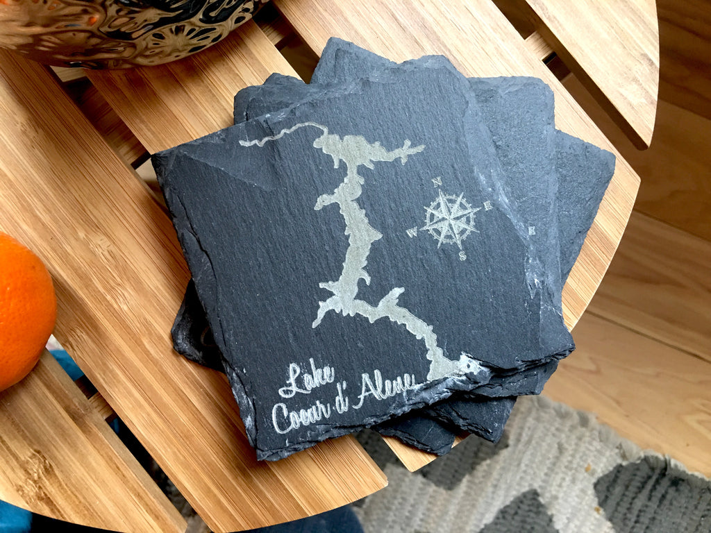 Single Slate Coaster Lake Coeur d'Alene, Idaho – North Idaho Made